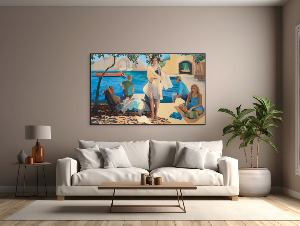 Oil painting by Jane Denman Artist:Big Blue Lagoon 2025